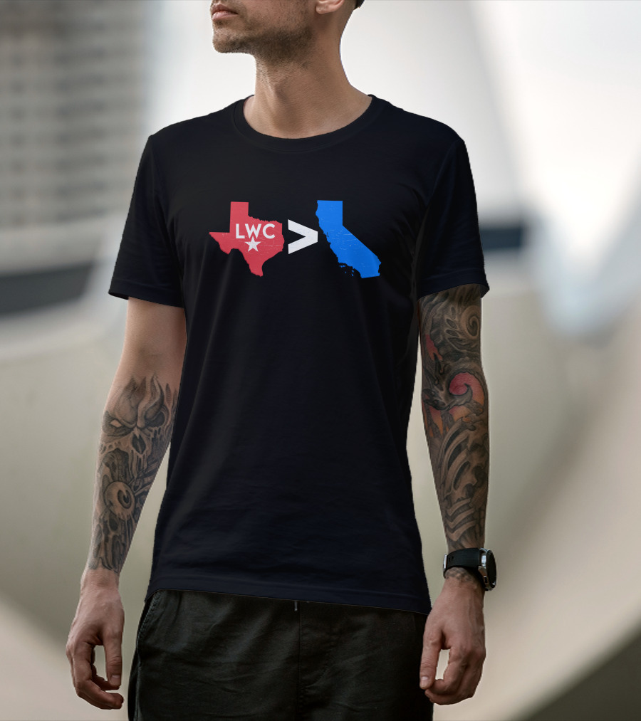 LWC Texas Greater Than California Crowder Shop T-Shirt