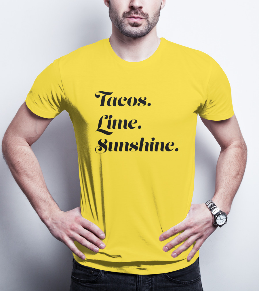 Tacos Lime Sunshine Vibrant Summer Vibes T-Shirt