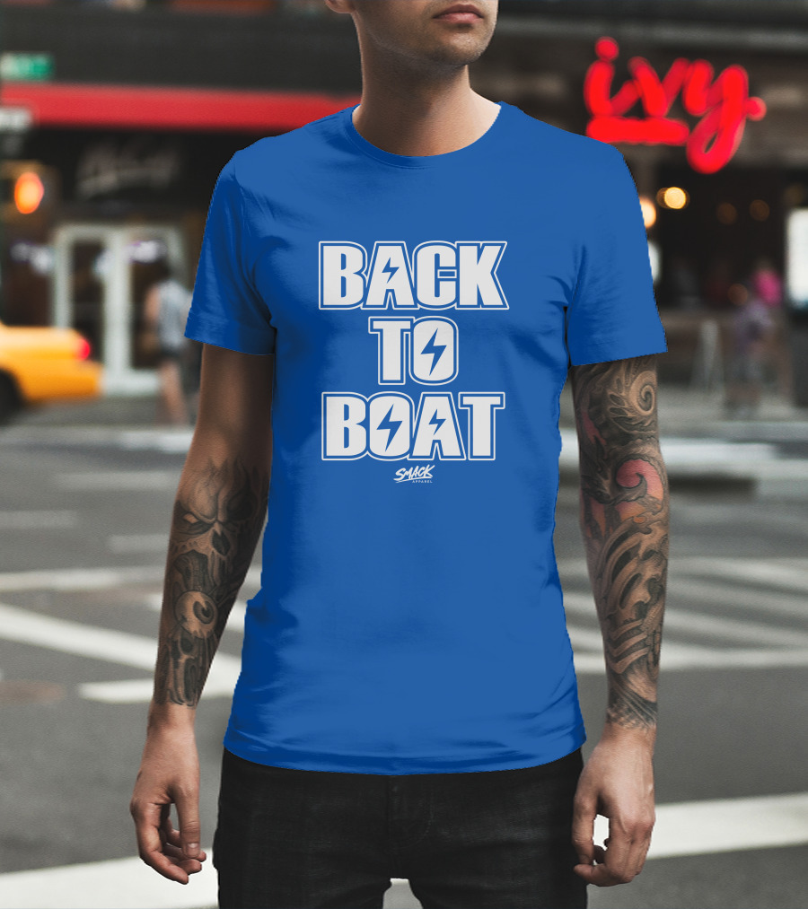 Back To Boat Smack Lightning Bolt Blue T-Shirt