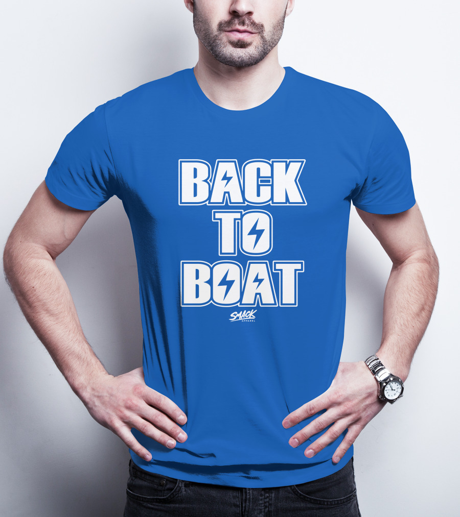Back To Boat Smack Lightning Bolt Blue T-Shirt