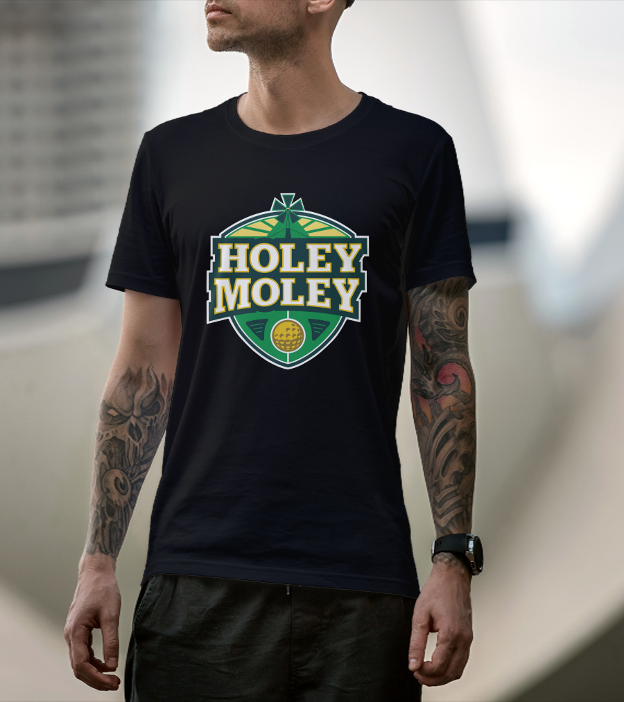 Holey Moley Golf Shield Emblem T-Shirt