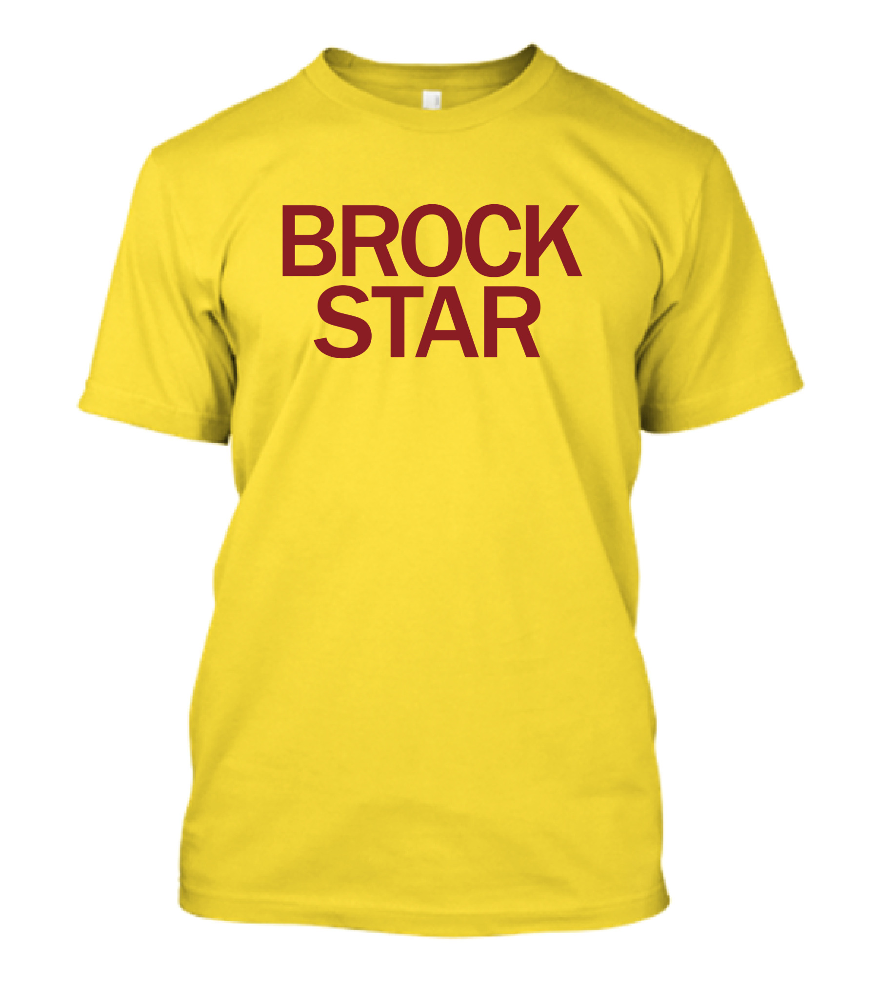 Raygun Merch Brock Star Gold Bold Text On Yellow T-Shirt