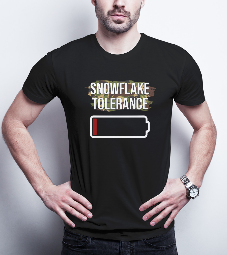 Snowflake Tolerance Low Battery Camouflage Kev Riches T-Shirt