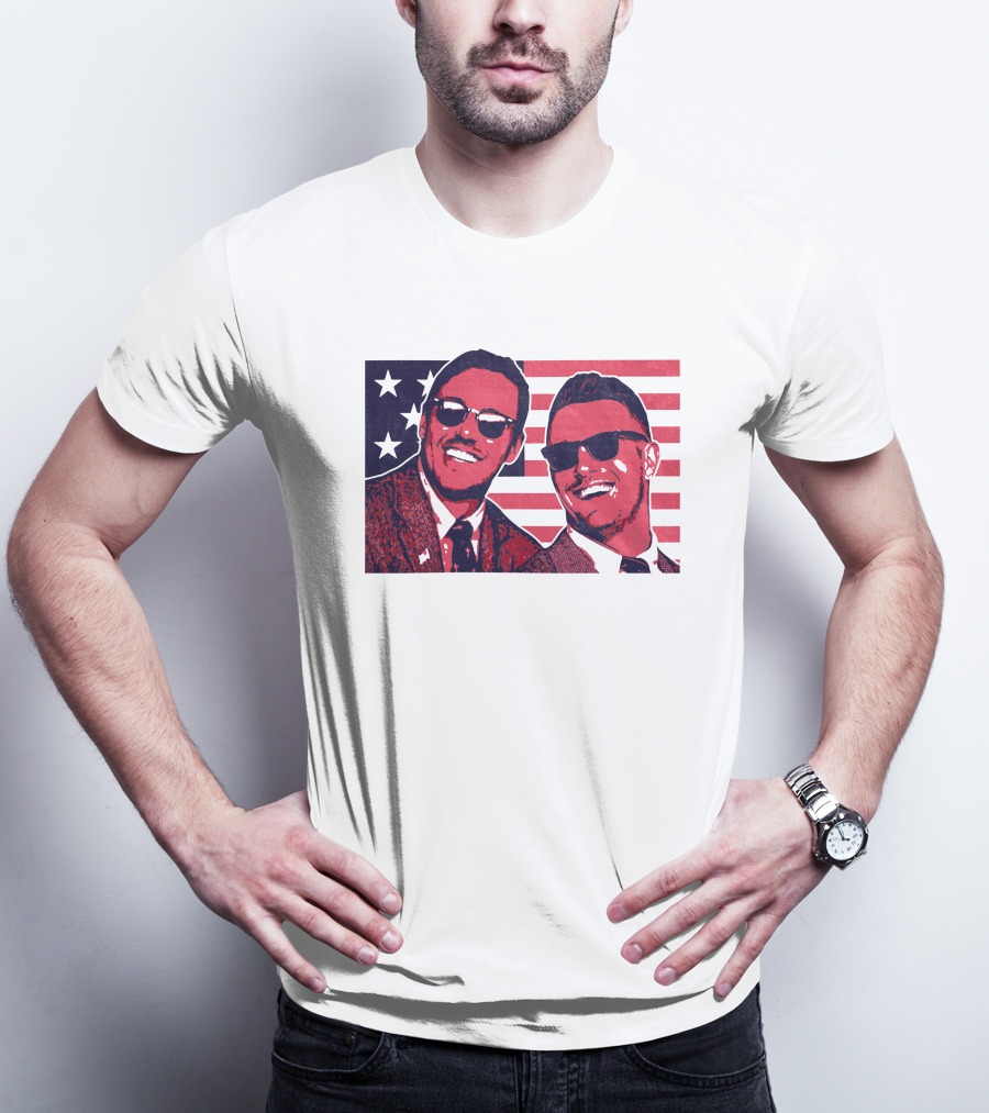 Brooks Koepka Merch The Hug USA Flag Sunglasses Smiling T-Shirt