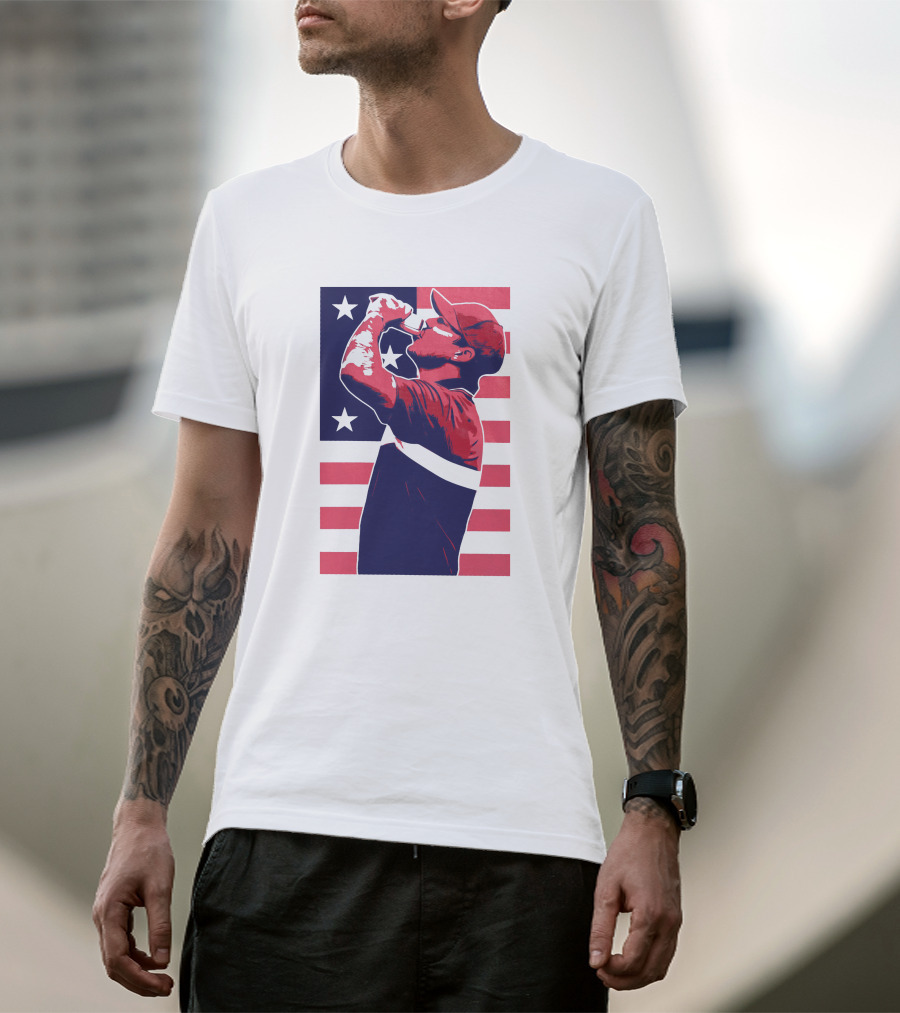 Brooks Koepka The Chug American Flag T-Shirt