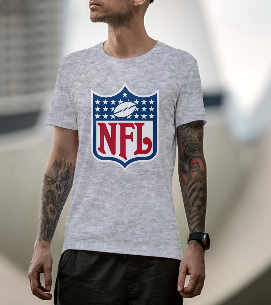 Annie Agar NFL Meeting Football Shield T-Shirt