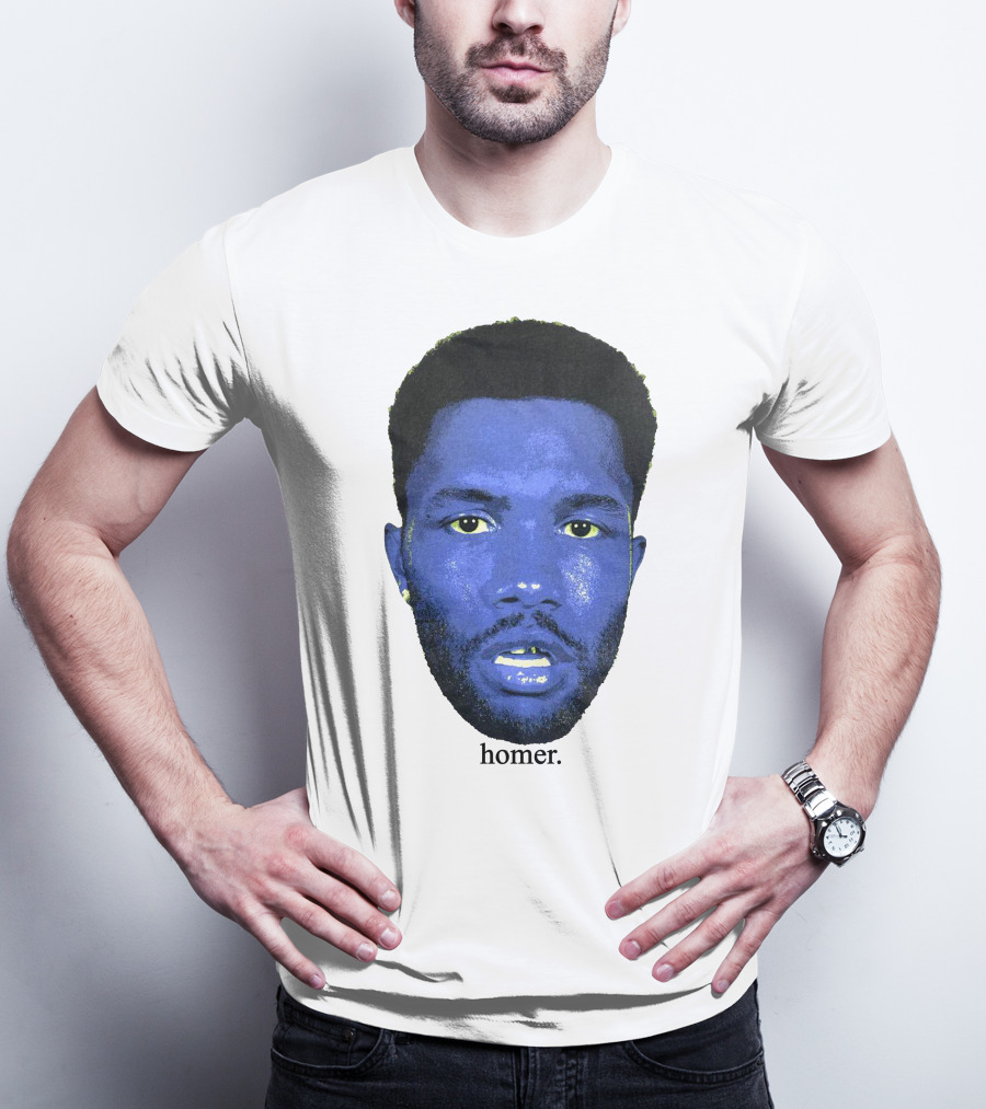 Frank Ocean Homer Bebe Boy Blue Face Typography T-Shirt