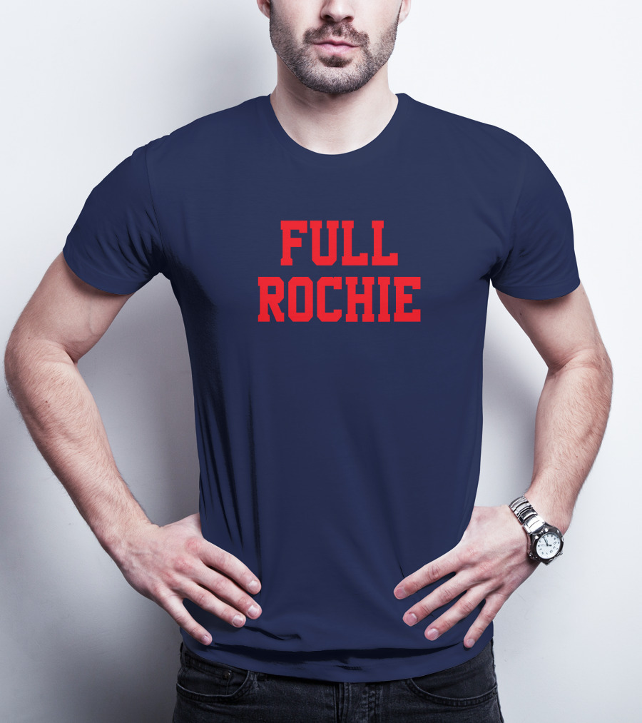Dan Roche Full Rochie Bold Red Text On Dark Blue T-Shirt