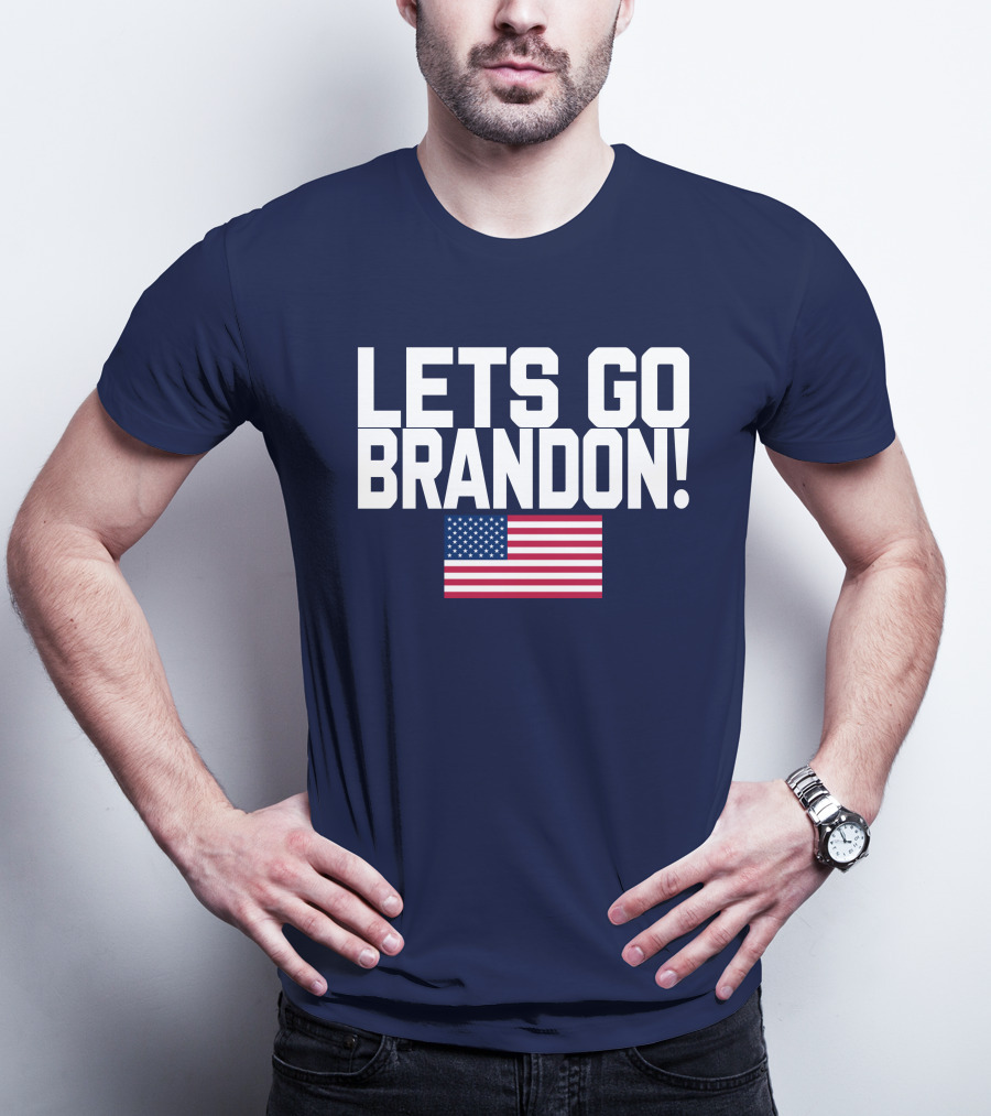 Lets Go Brandon Marine Veteran American Flag T-Shirt