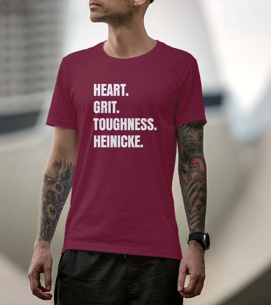 Heart Grit Toughness Heinicke Football Motivation T-Shirt