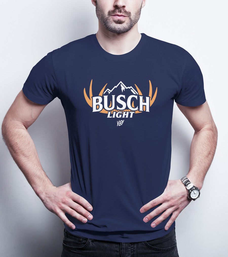 Busch Light YB Hunt Antler Logo Mountain T-Shirt