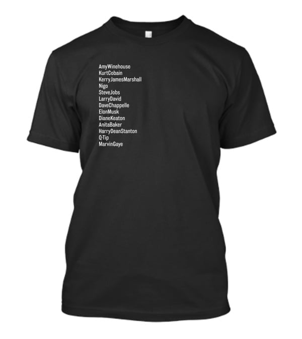 Seantenenbaum Merch AmyWinehouse KurtCobain Sad13 SteveJobs Q-Tip MarvinGaye ElonMusk DaveChappelle T-Shirt