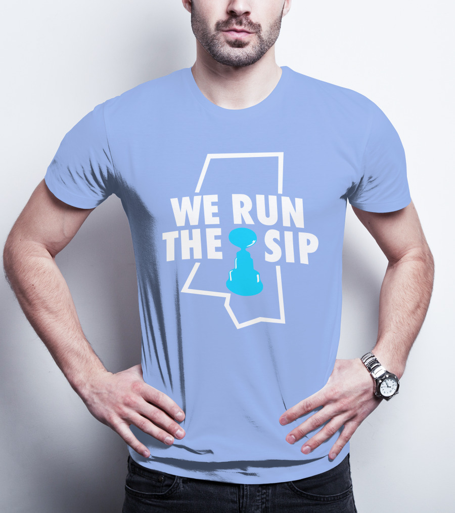 We Run The Sip Mississippi Outline With Trophy - Shop Shea Merch T-Shirt