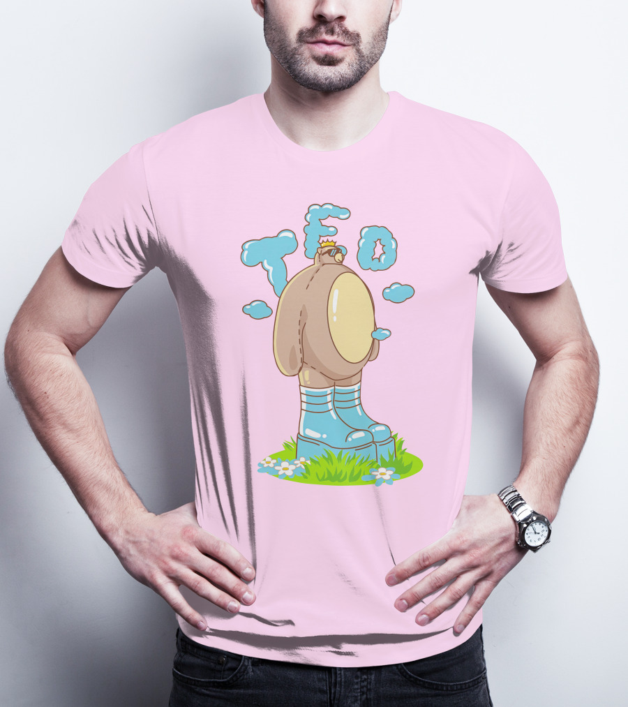 Eret Merch Ted Character With Crown And Boots Standing On Grass T-Shirt