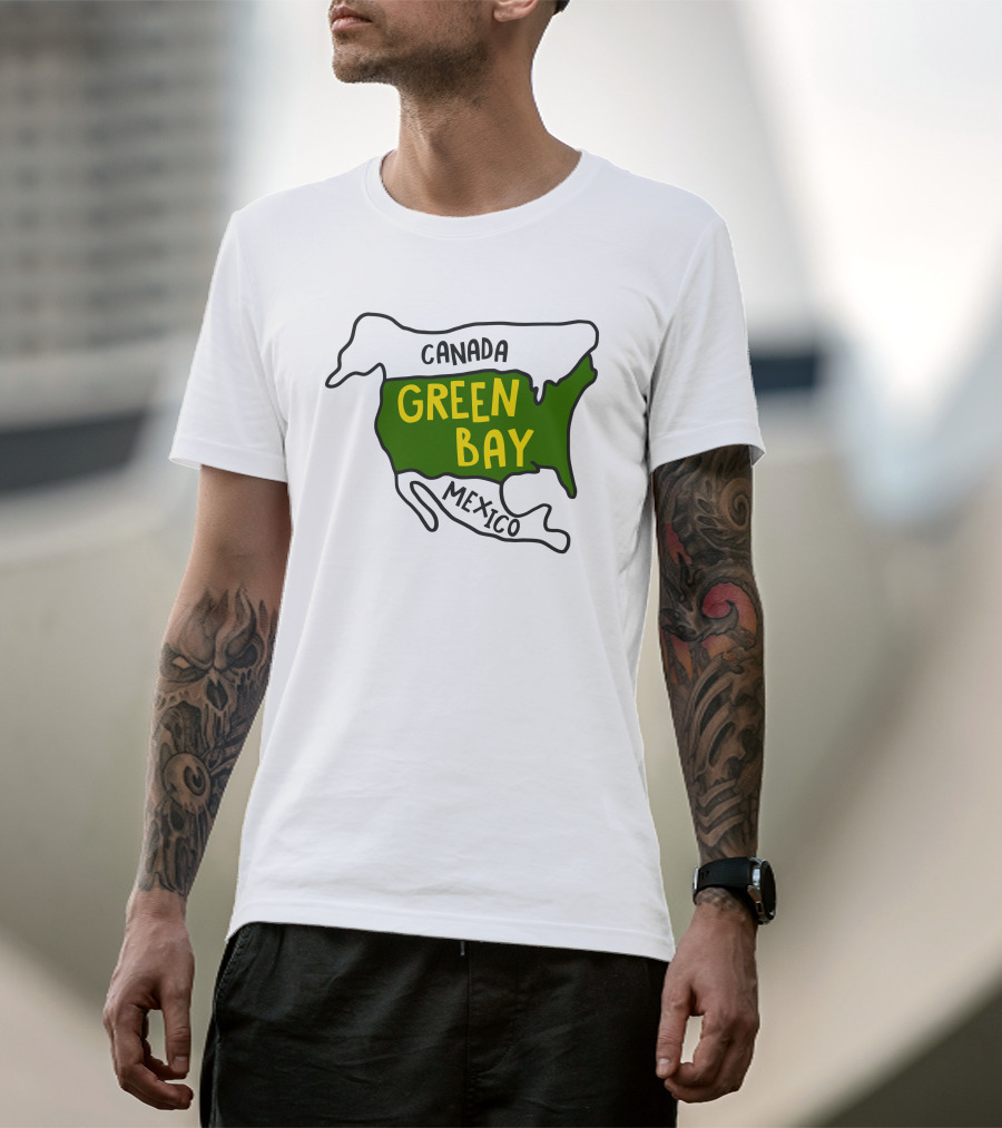 Green Bay Canada Mexico Map T-Shirt