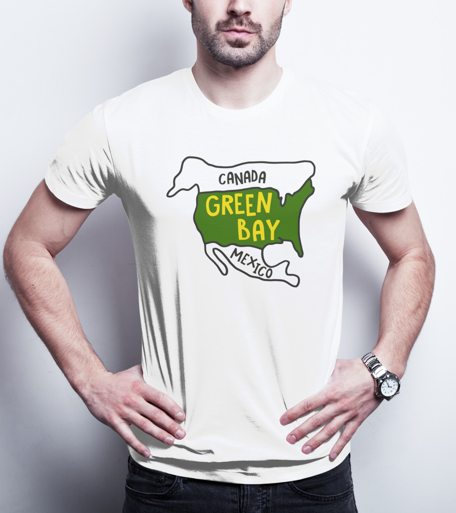 Green Bay Canada Mexico Map T-Shirt