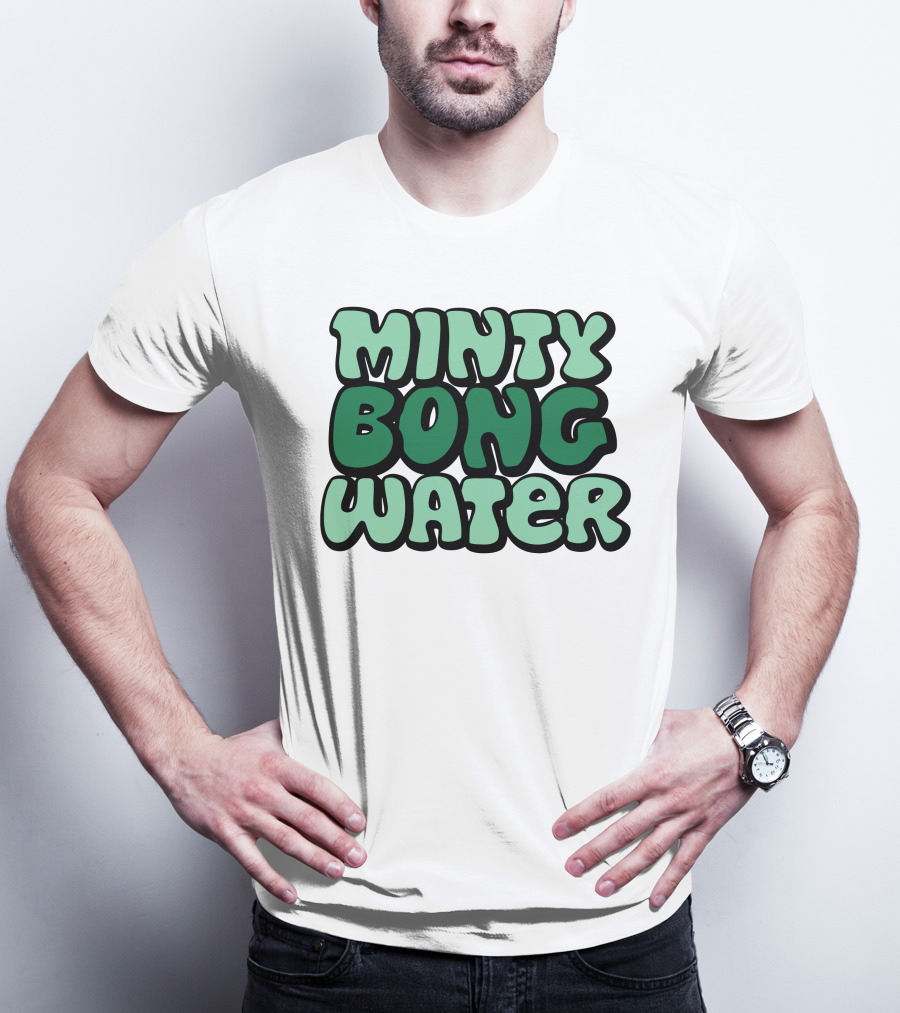 Minty Bong Water Shop Merch Mint Green Typography T-Shirt