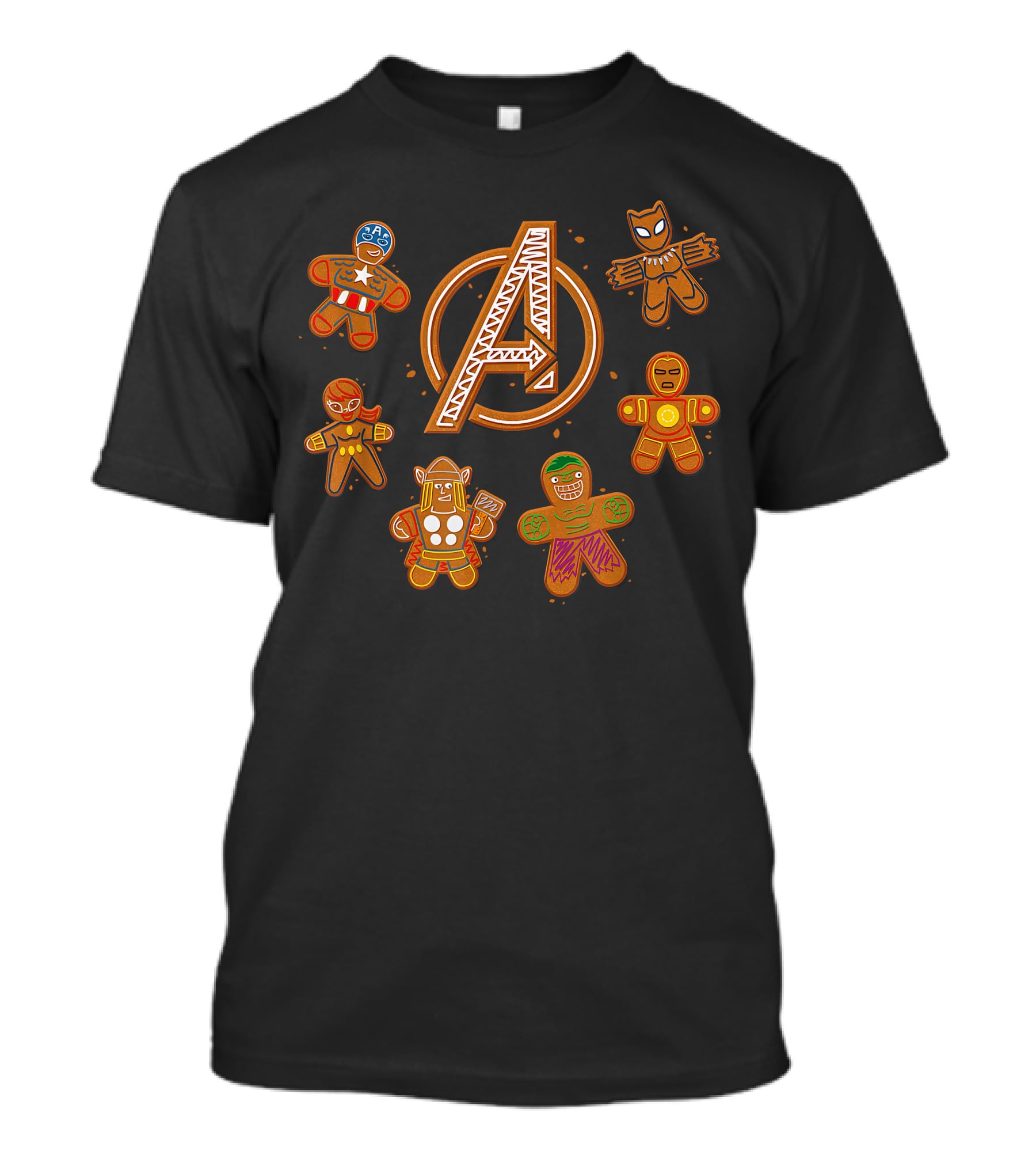 Avengers Gingerbread Cookies Holiday Themed Characters With Iconic A T-Shirt