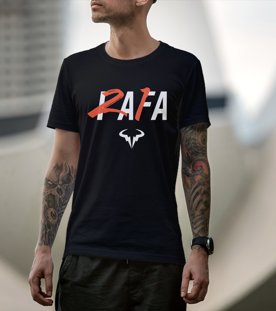 RAFA Bull Logo 21 Grand Slam Winner T-Shirt
