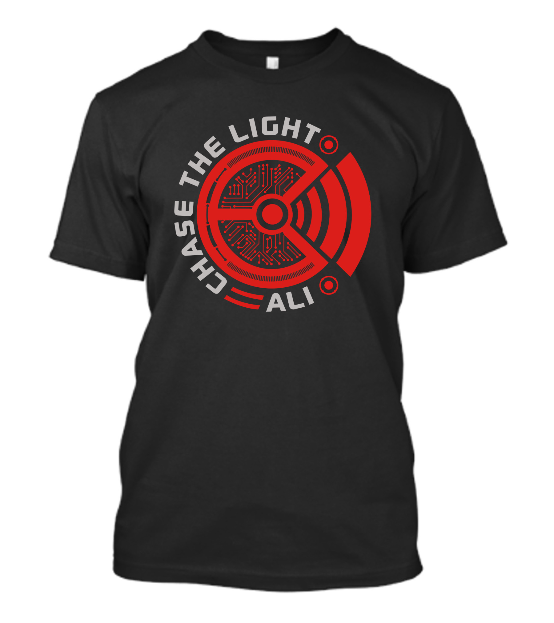 Chase The Light Ali Circuit Pattern Red Tech T-Shirt