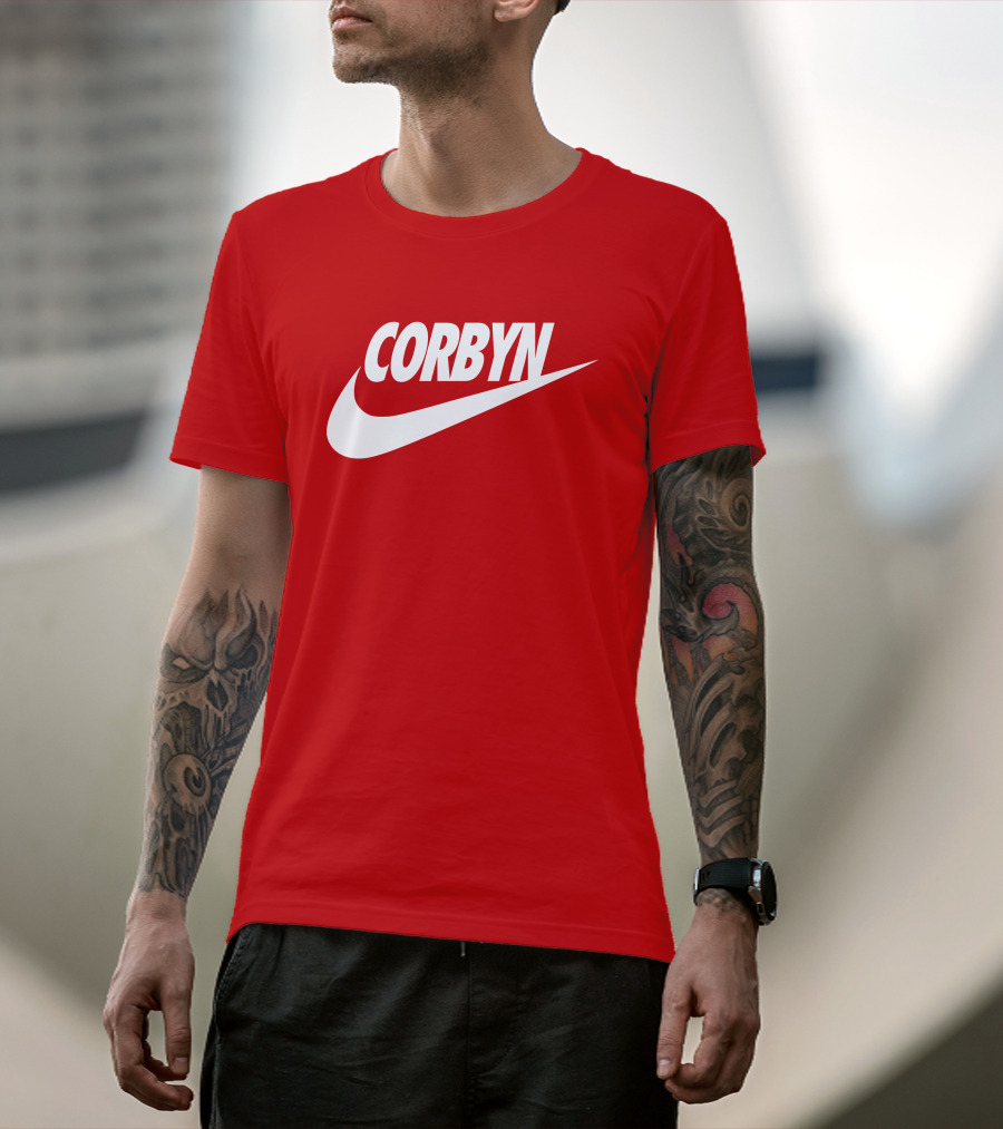 Corbyn Swoosh Parody Red T-Shirt