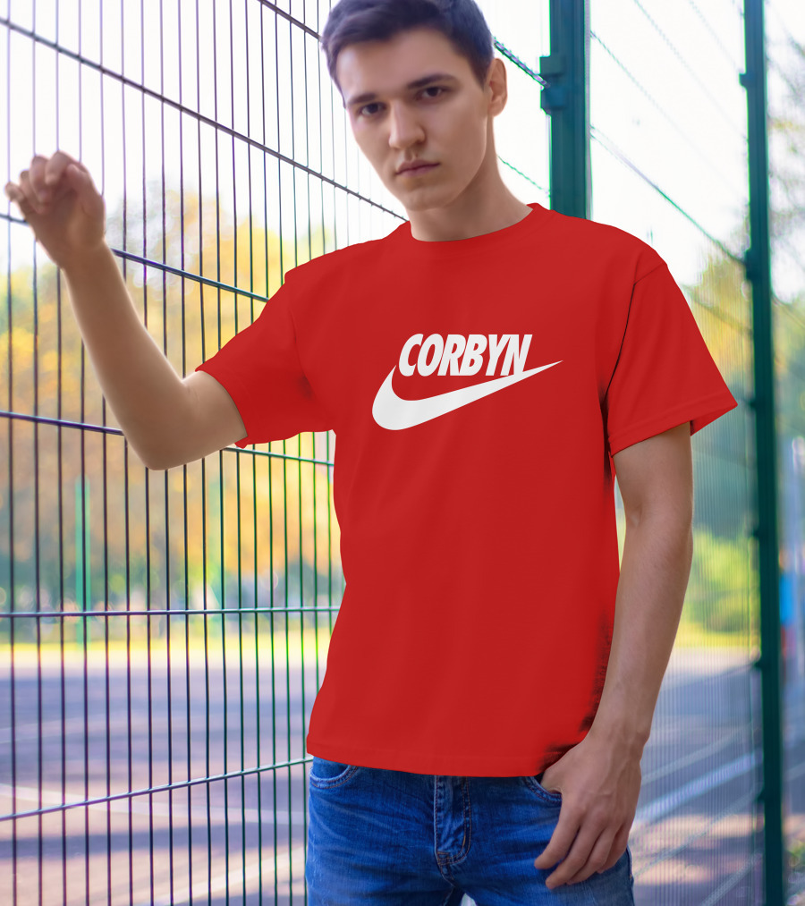 Corbyn Swoosh Parody Red T-Shirt