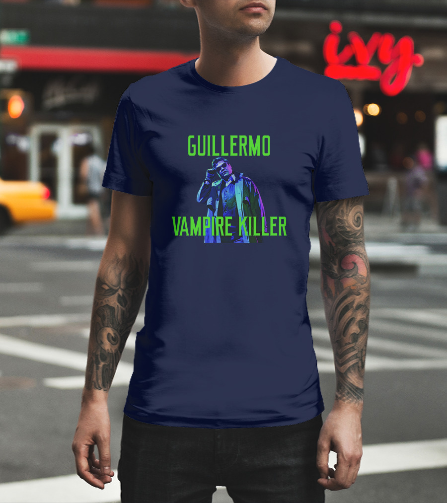 Guillermo Vampire Killer Harvey Guillen Neon Jacket Pose T-Shirt