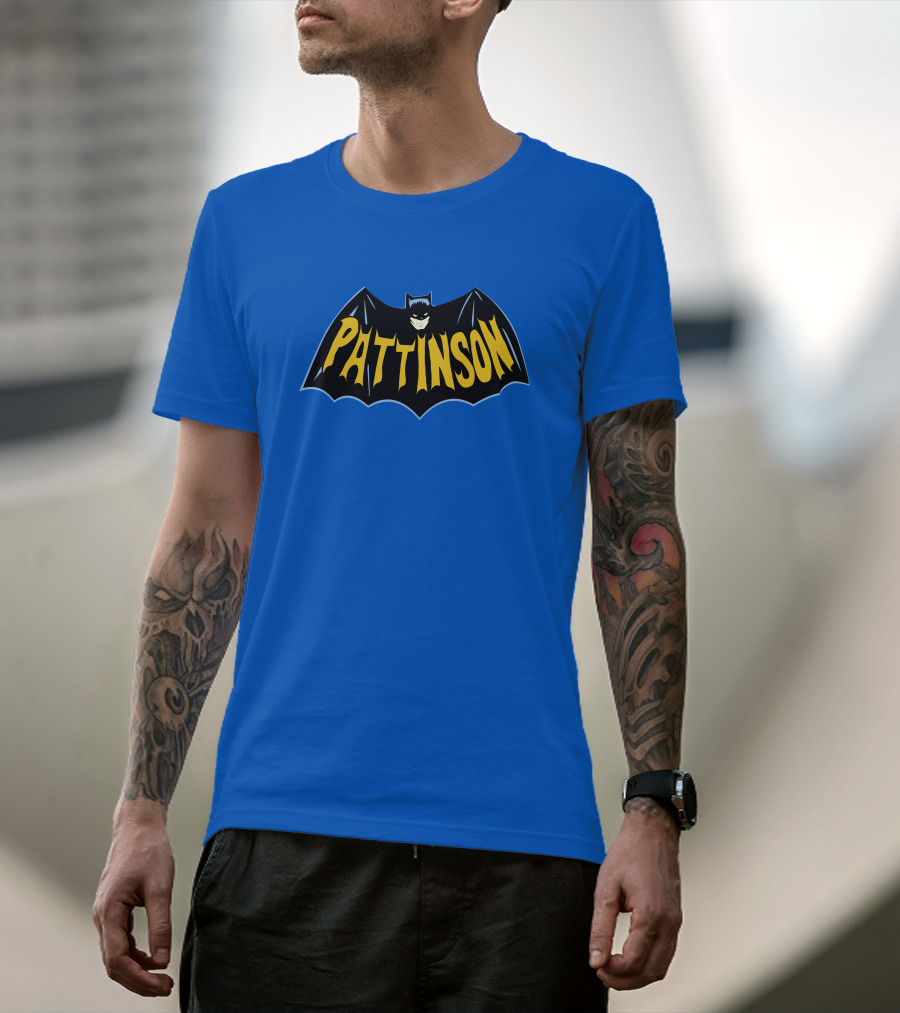 Pattinson Bat Logo Monochrome Comic T-Shirt