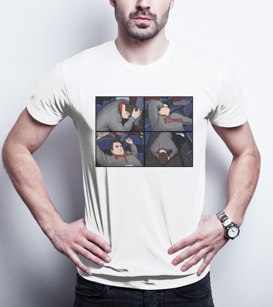 Wisconsin Sports Fan Meltdown Comic Strip Hank Lockwood T-Shirt