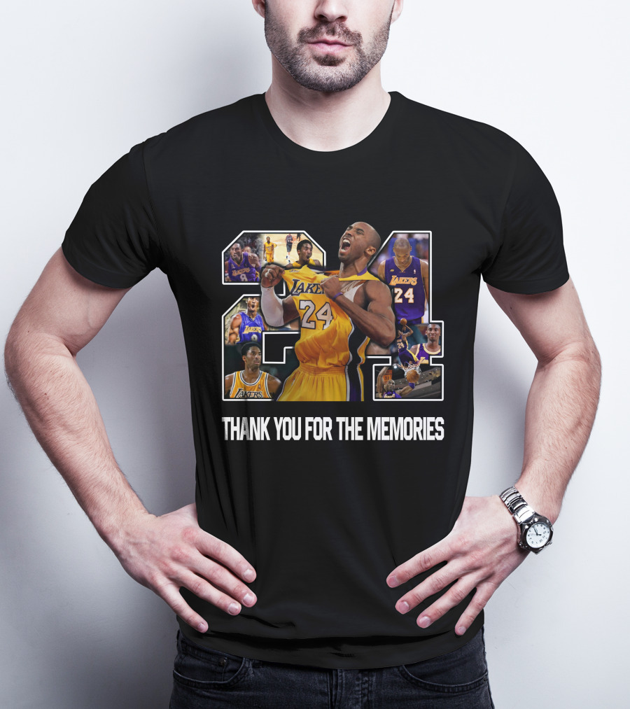 Kobe Bryant 24 Thank You For The Memories Lakers NBAcentral T-Shirt