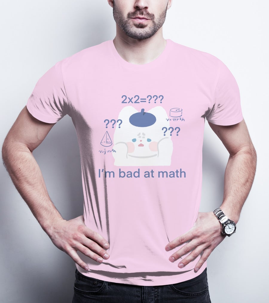 Maobabie Merch I'm Bad At Math Jennie Cat Confused By Math Equations T-Shirt