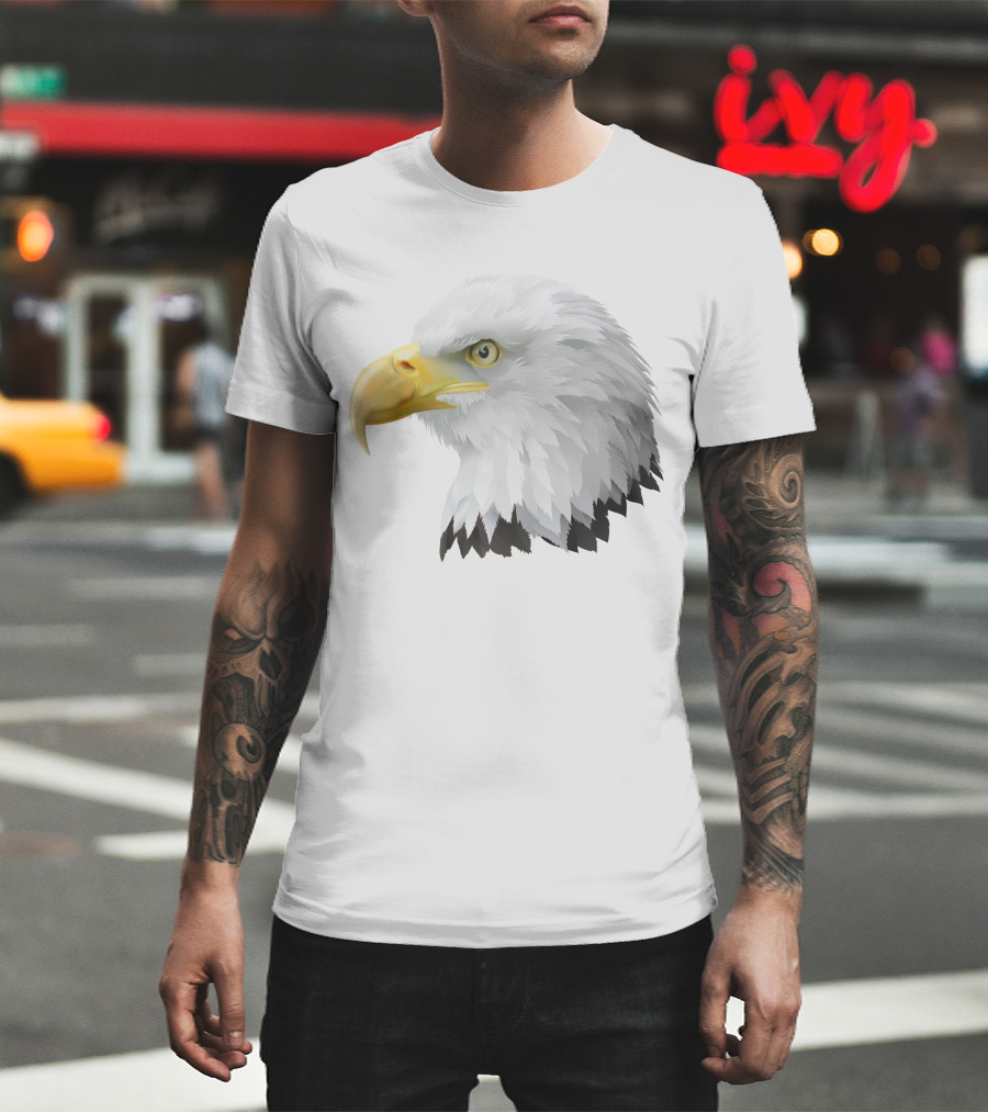 KingEagle Majestic Bald Eagle Head Detailed T-Shirt