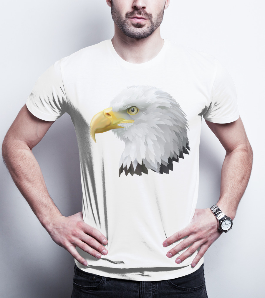 KingEagle Majestic Bald Eagle Head Detailed T-Shirt