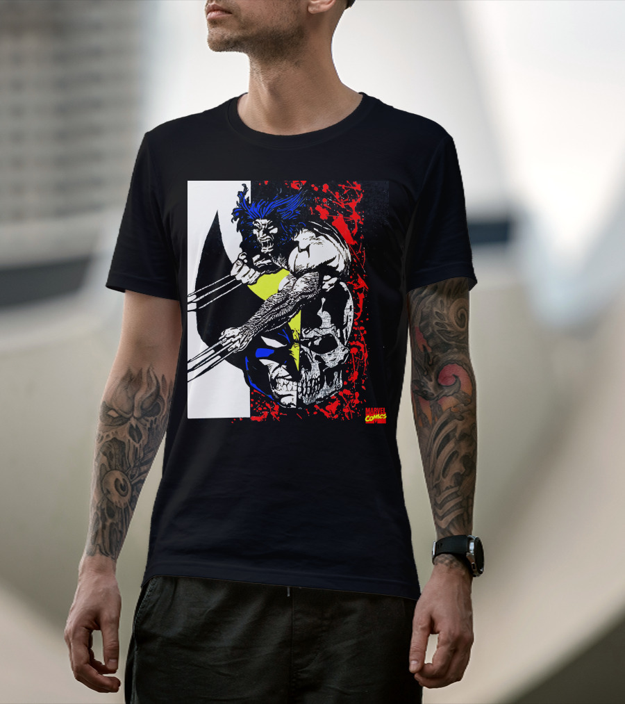 Vtg. Wolverine 1993 Marvel Comics X-Men Claws Red Skull T-Shirt