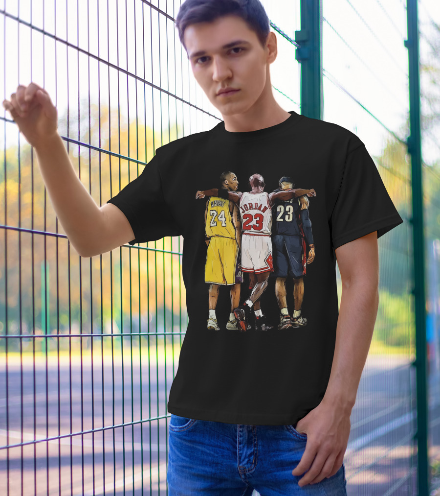 Kobe Bryant 24 Michael Jordan 23 LeBron James 23 GOAT Legendary Trio T-Shirt