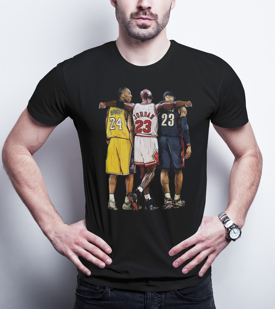 Kobe Bryant 24 Michael Jordan 23 LeBron James 23 GOAT Legendary Trio T-Shirt