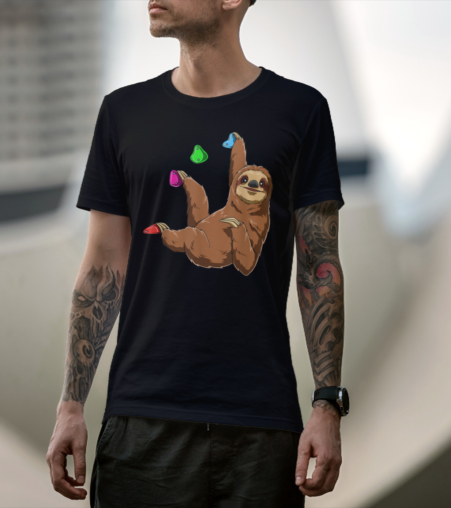 Chilled Sloth Climbing Bouldering Holds T-Shirt
