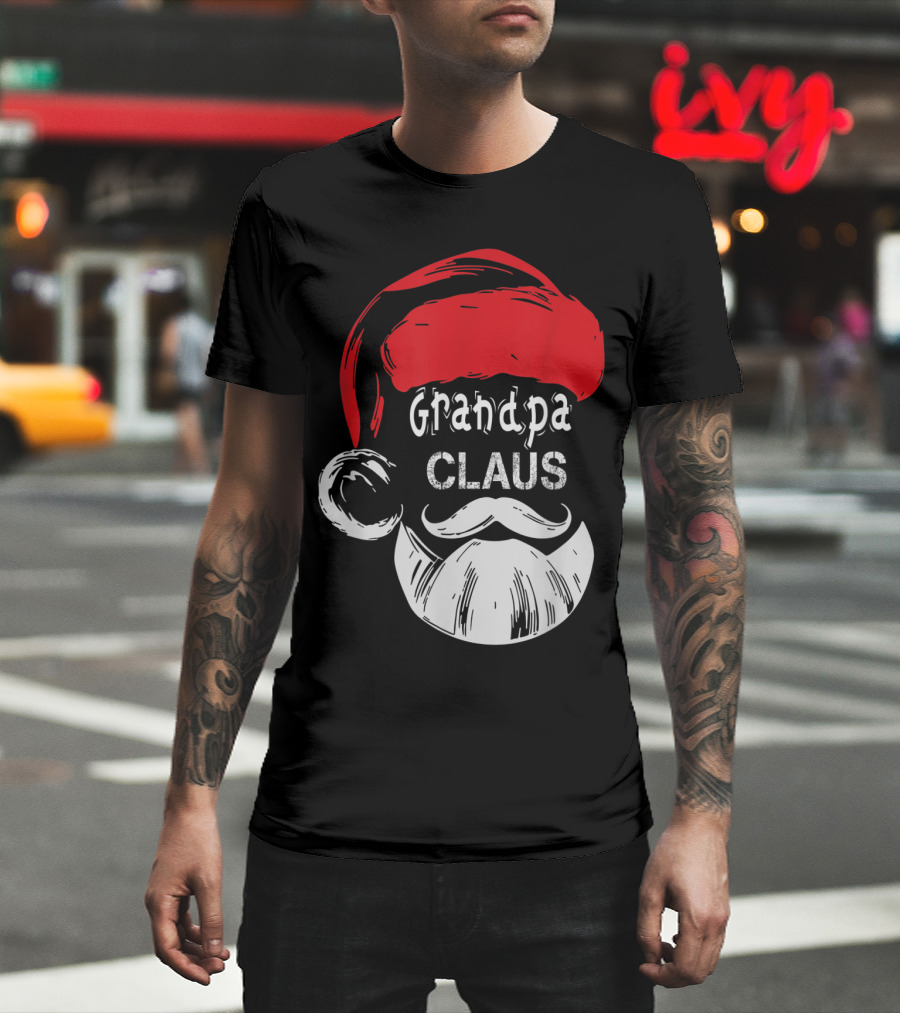 Grandpa Claus Christmas Grandpa Santa Beard Hat T-Shirt