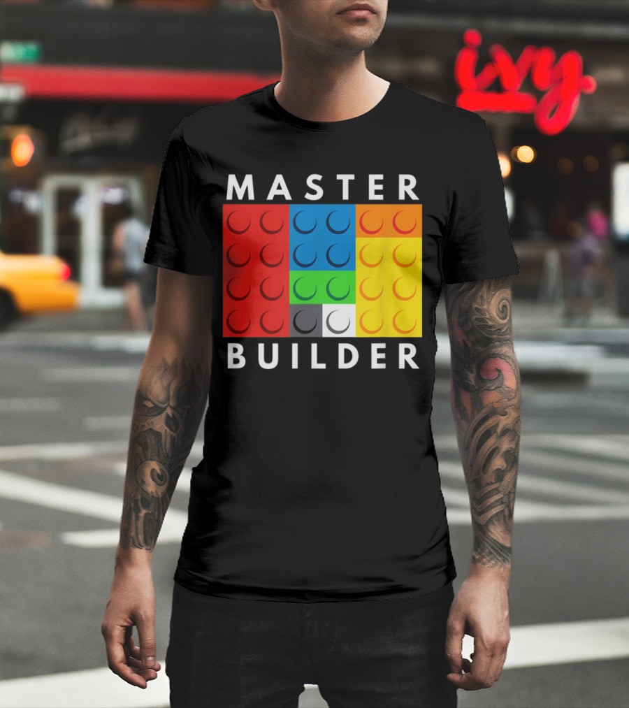 Master Builder Building Blocks Colorful Brick T-Shirt