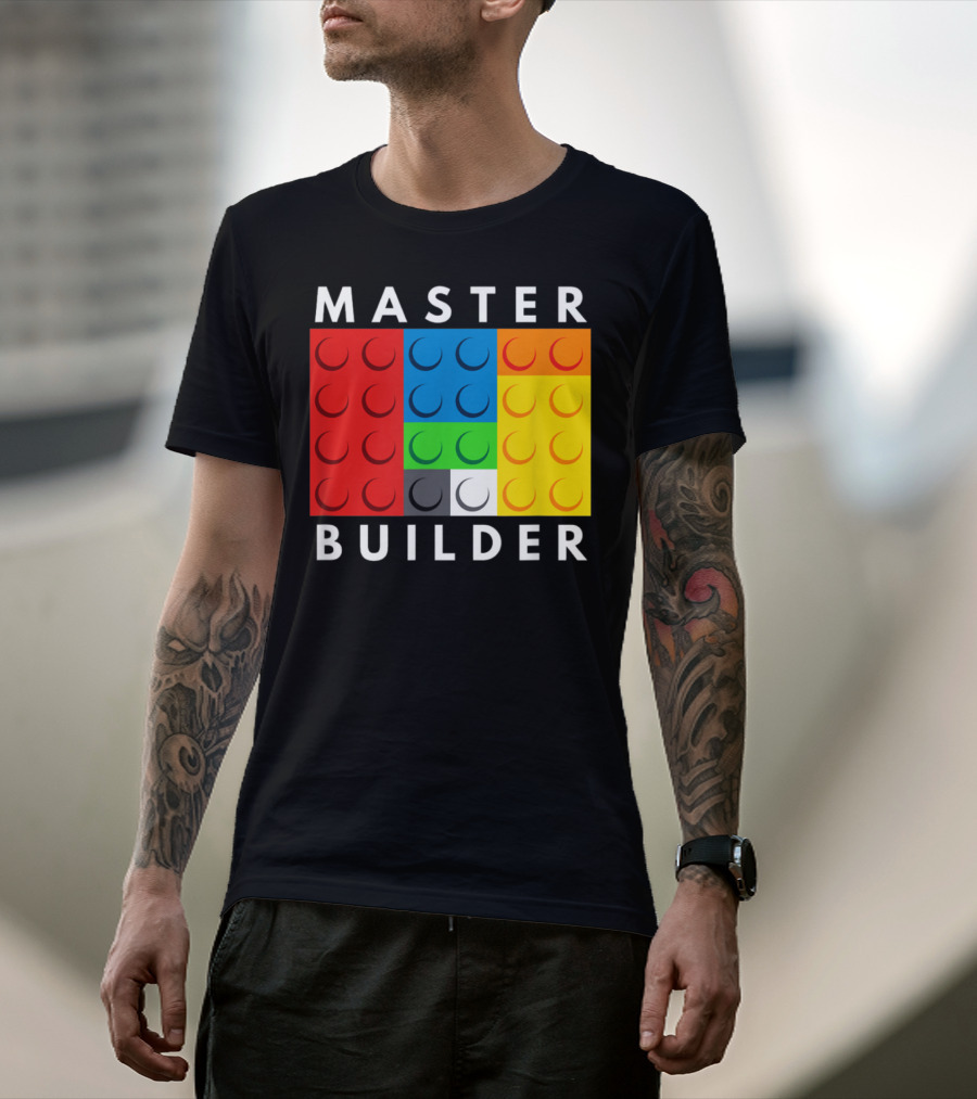 Master Builder Building Blocks Colorful Brick T-Shirt