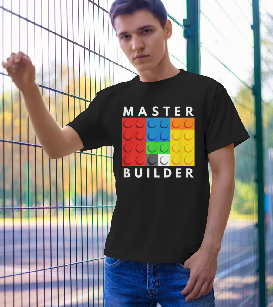 Master Builder Building Blocks Colorful Brick T-Shirt