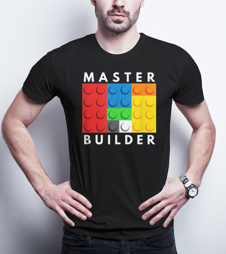 Master Builder Building Blocks Colorful Brick T-Shirt
