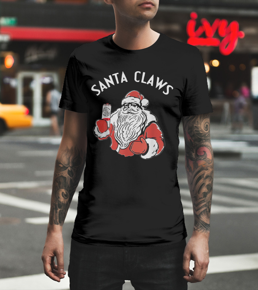 Santa Claws Christmas White Claw Santa T-Shirt