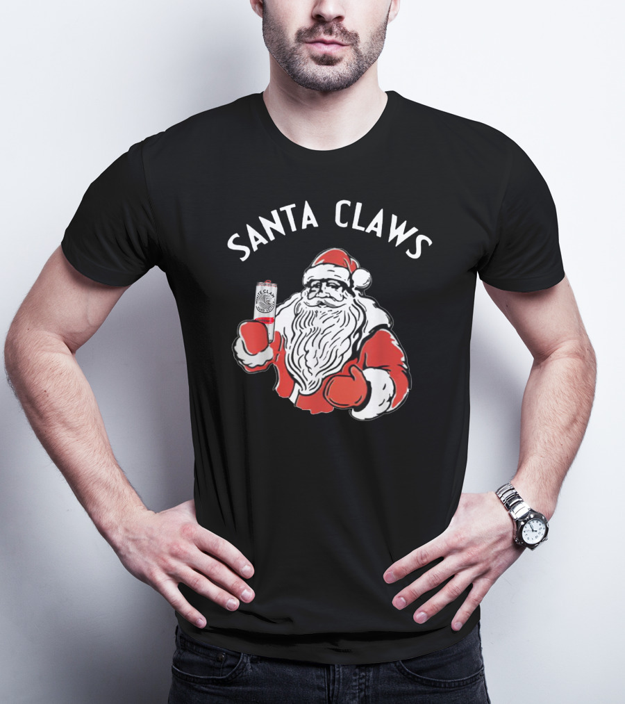 Santa Claws Christmas White Claw Santa T-Shirt