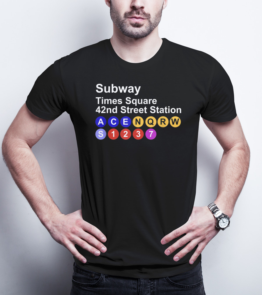 Subway Times Square 42nd Street Station A C E N Q R W S 1 2 3 7 T-Shirt