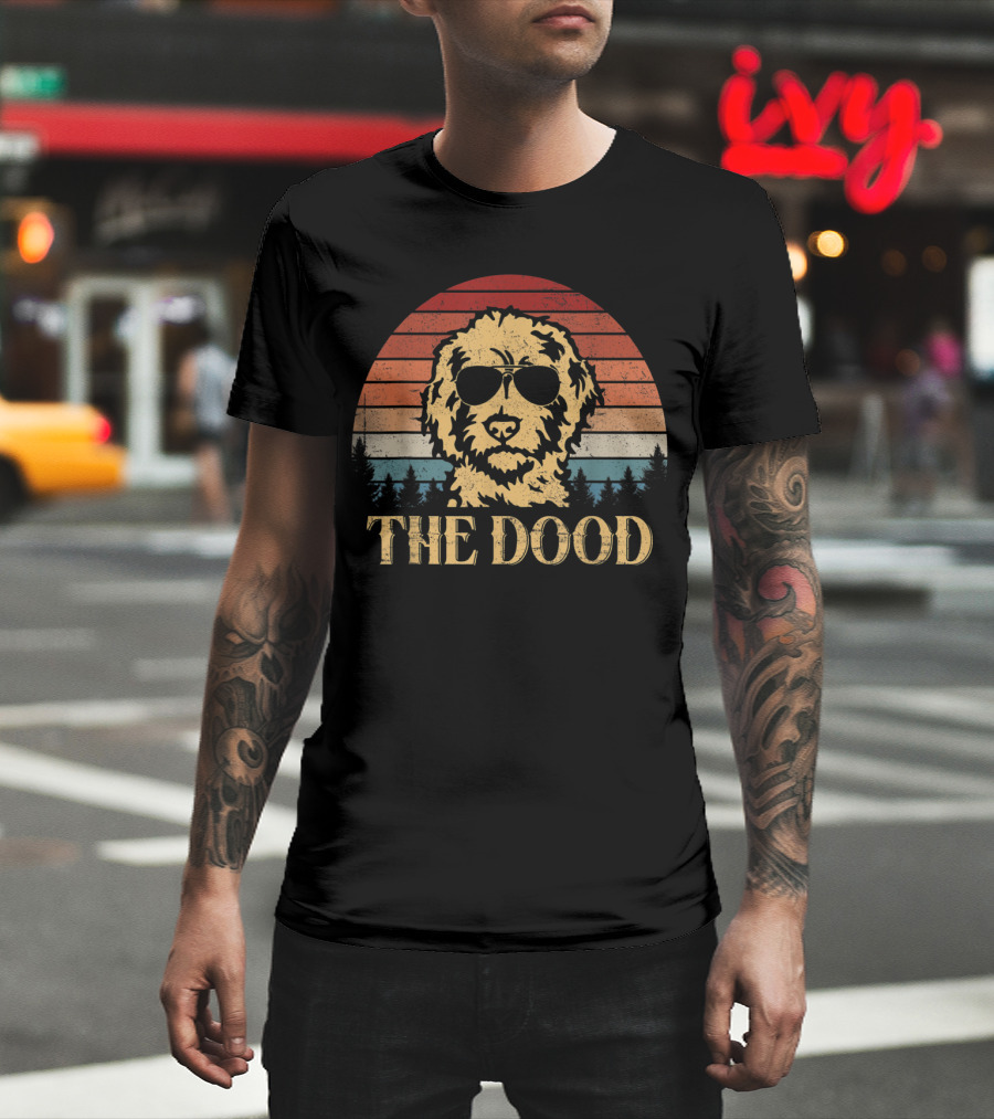 Vintage Goldendoodle Retro Sunset The Dood T-Shirt