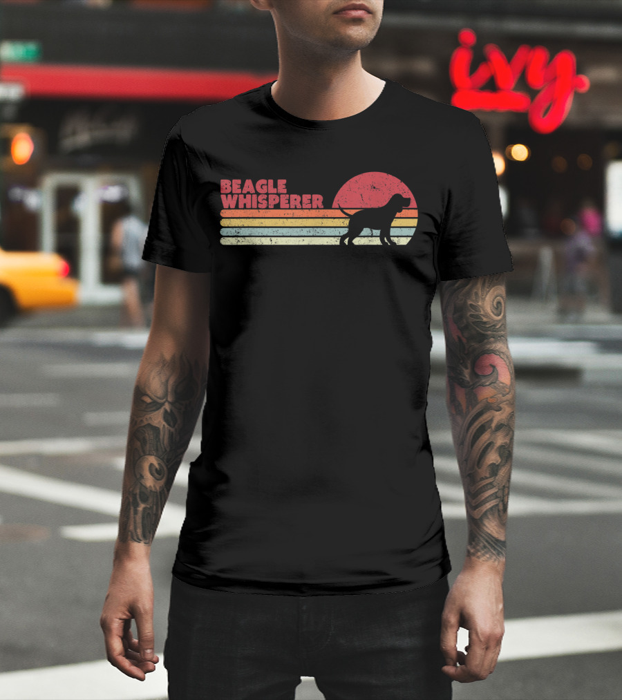 Beagle Whisperer Retro Sunset T-Shirt