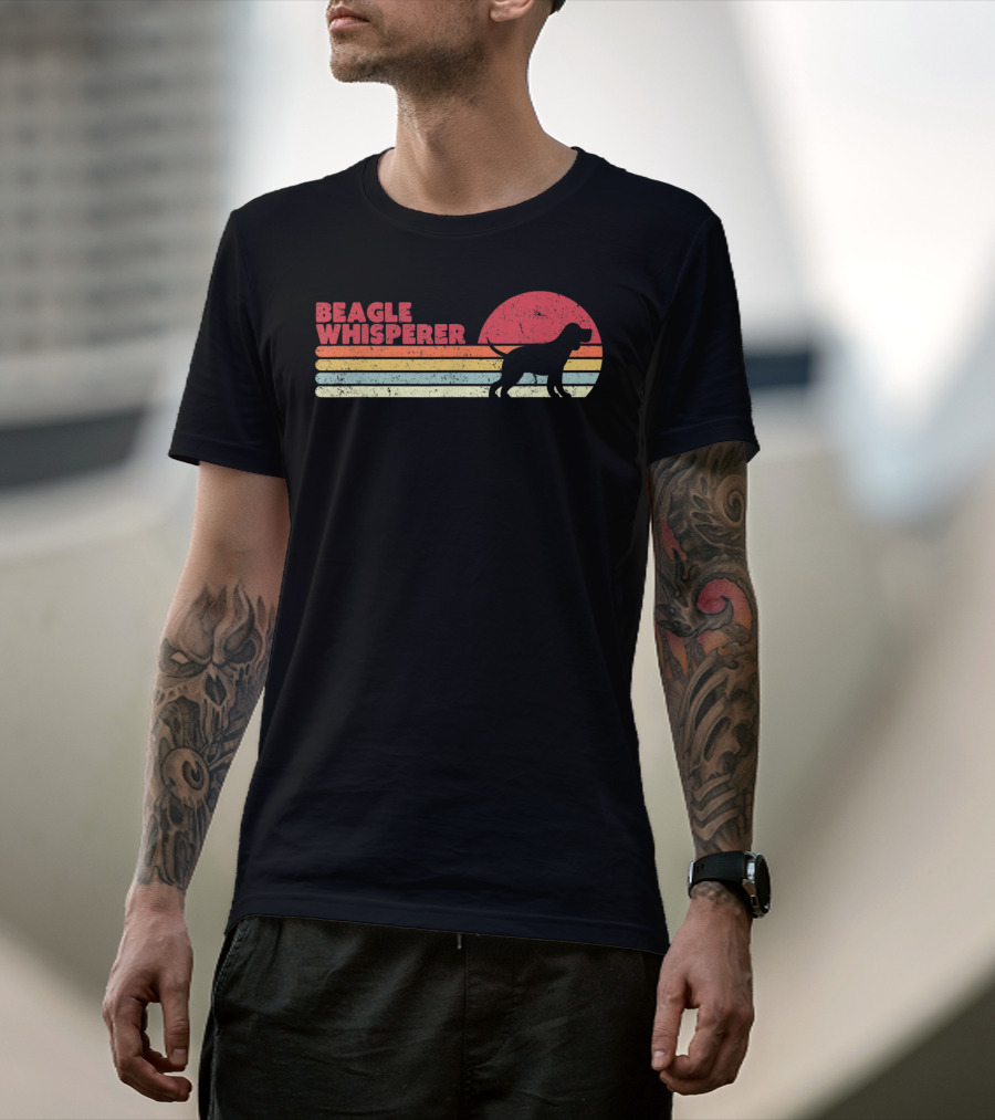 Beagle Whisperer Retro Sunset T-Shirt