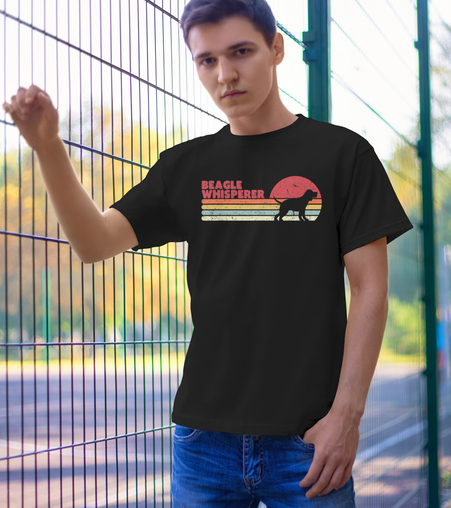 Beagle Whisperer Retro Sunset T-Shirt