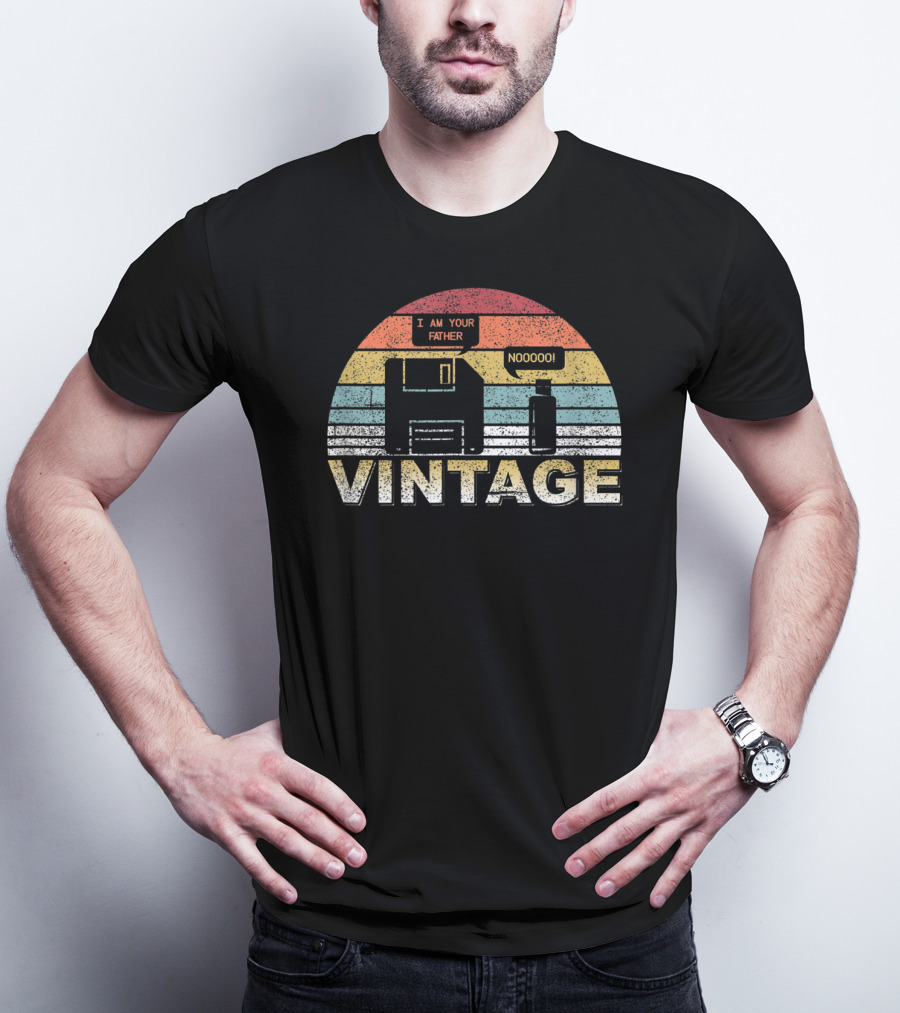 Vintage Floppy Disk I Am Your Father Nooooo Computer Geek Nerd T-Shirt